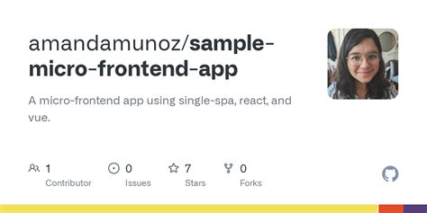 GitHub Amandamunoz Sample Micro Frontend App A Micro Frontend App Using Single Spa React