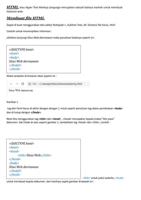 Belajar Dasar Html Pdf