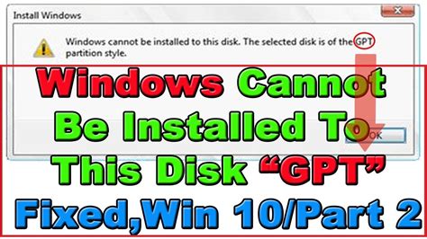 how to fix windows cannot be installed to this disk the selected disk
