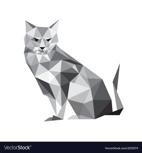 Abstract Origami Cat Royalty Free Vector Image