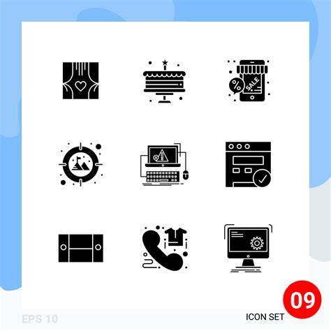 9 Creative Icons Modern Signs And Symbols Of Crash Target Discount Goal Shop Editable Vector