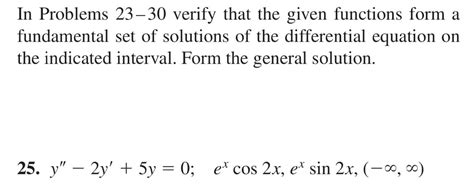 Solved In Problems 2330 Verify That The Given Functions