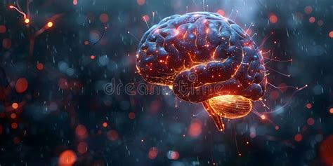 Illuminated Brain Showcasing Complex Cognitive Processes In Darkness Concept Cognitive