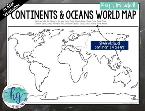 Blank Map Of The World Continents And Oceans