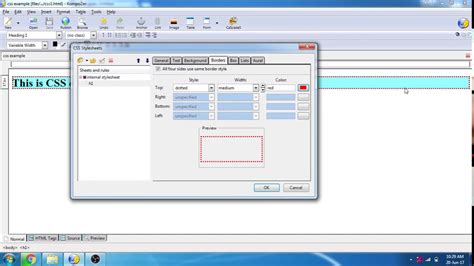 Practical 2 Css Effect Using Kompozer Youtube