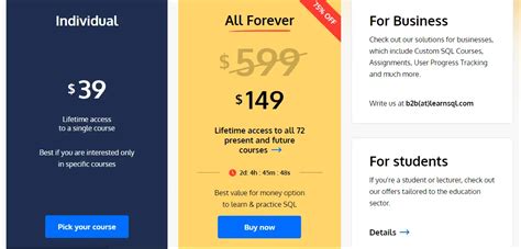 LearnSQL Pricing Plans