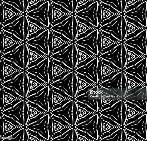 흑백 이음새가 없는 추상적 패턴 배경과 배경 그레이 스케일 장식 디자인 모자이크 장식품 벡터 그래픽 일러스트레이션 0명에 대한 스톡 벡터 아트 및 기타 이미지 Istock