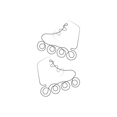 One Line Drawing Of Pair Of Roller Skate Shoes Roller Skating