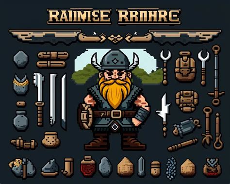 2d sprite rpg platformer game uis midjourney prompt promptbase