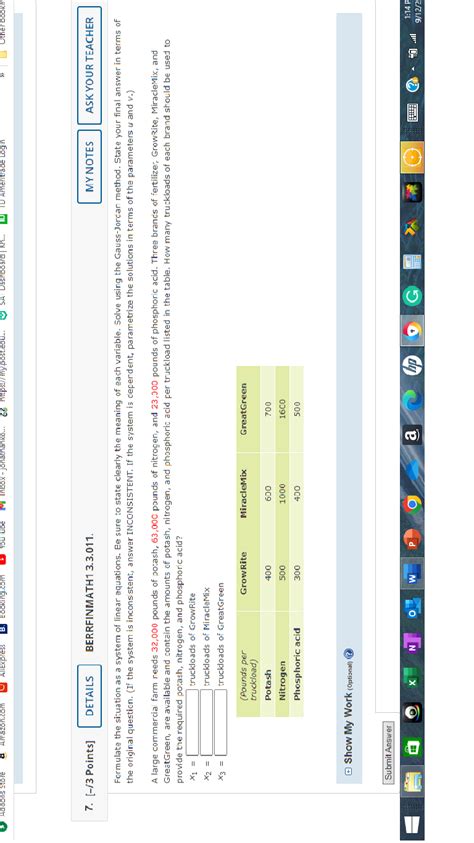 Solved Formulate The Situation As A System Of Linear Chegg