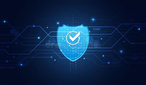 Cyber Security And Data Protection Shield Icon Future Technology For Verification Stock Vector