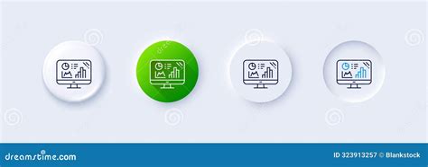 Analytics Graph Line Icon Column Chart Sign Line Icons Vector Stock