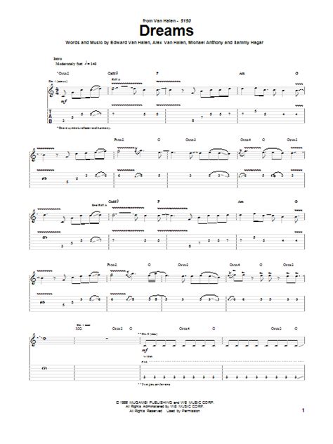 Dreams By Van Halen Guitar Tab Guitar Instructor
