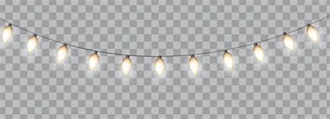 Гирлянда из глянцевой лампы изолированные на прозрачном фоне