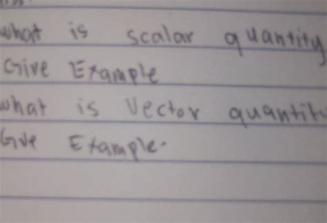 What Is Scalar Quantity Give Example What Is Vector Quantity Give Example