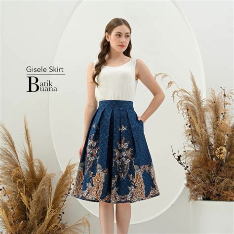 Jual Gisele Batik Skirt Rok Batik Wanita Batik Premium Batik One Set Batik Kantor Kerja