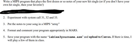 Solved Write A Mips Program That Plays The First Dozen Or So