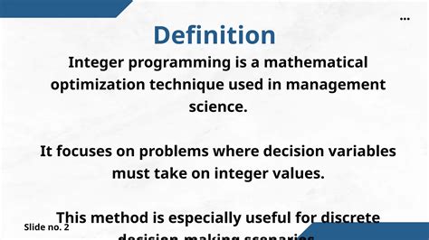 Integer Programming Problems Presentation Pptx