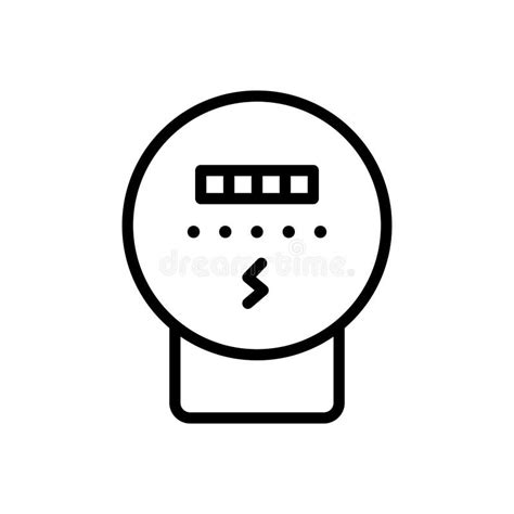 Electric Meter Icon Set Utility Energy Counter Meter Box Vector Symbol