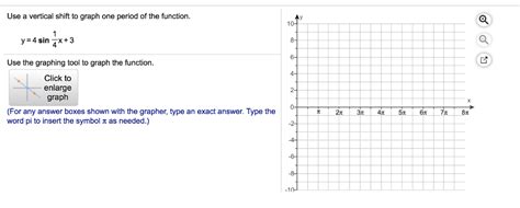 solved use a vertical shift to graph one period of the