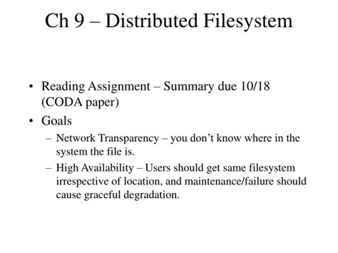 Ppt Ch 9 Distributed Filesystem Powerpoint Presentation Free