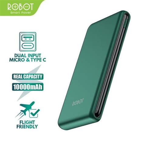 Jual Pb Powerbank Robot 10000mah Rt12 2 4a Dual Input Port Type C And Micro Usb Original Fast