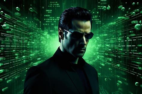 Premium Ai Image A Man In A Suit And Sunglasses Is Standing In Front