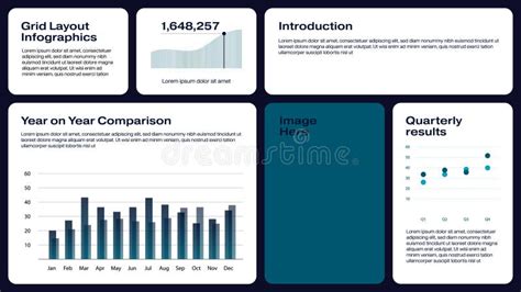 Business Grid Layout Ui Infographics Template With Data Charts And