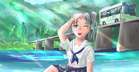 女の子 川遊び ほいるかのイラスト Pixiv