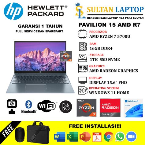 Jual Hp Pavilion Ryzen U Ram Gb Gb Ssd Inch Fhd Ips Radeon Windows Home