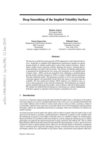 Deep Smoothing Of The Implied Volatility Surface Deepai