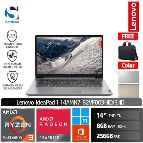 Promo Lenovo Ideapad Slim Amn Hid Jid Notebook Ryzen U Gb Gb Ssd Fhd Win