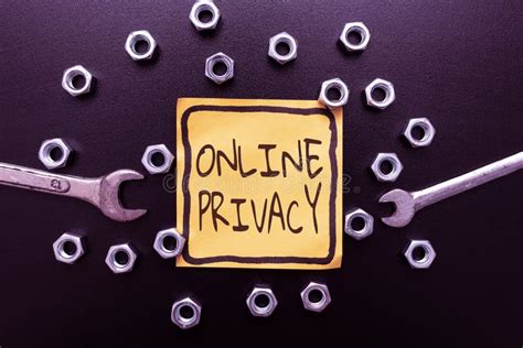Conceptual Display Online Privacy Word Written On Security Level Of Personal Data Published Via