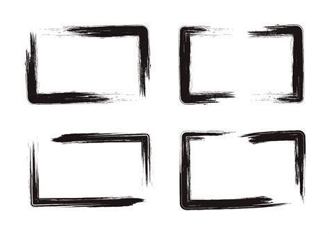 Grunge Brush Rectangle Set Vector Brush Stroke Frame Set 34526708