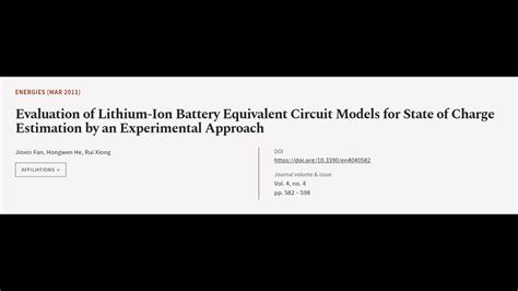 Evaluation Of Lithium Ion Battery Equivalent Circuit Models For State
