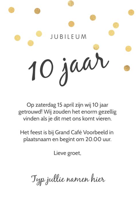 Gouden Ballonen Uitnodiging 10 Jaar Getrouwd