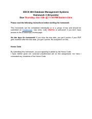 EECS 484 HW3 Pdf EECS 484 Database Management Systems Homework 3 64 Points Due Thursday Oct