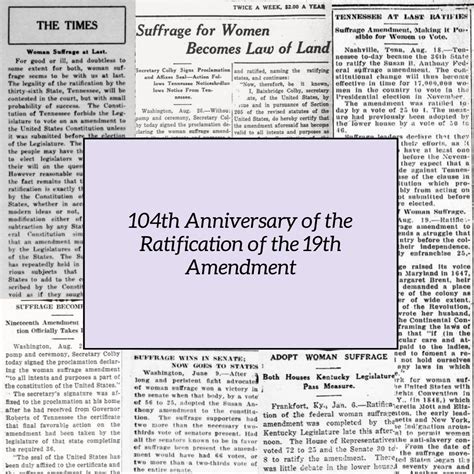 The 19th Amendment Was Ratified On August 18 1920 Granting Women The Right To Vote Check Out
