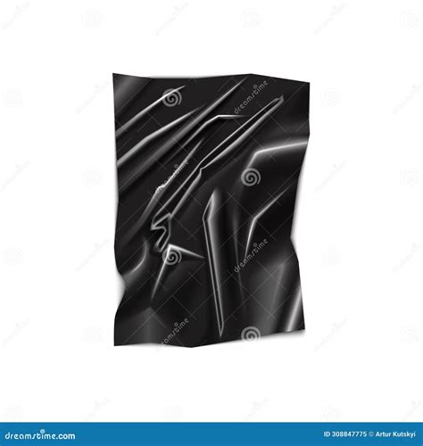 Wrinkled Polythene Texture Black Garbage Bag Texture Background
