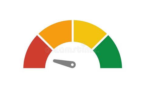 Vector Meter With Arrow For Dashboard With Green Yellow Red Indicators Gauge Of Tachometer
