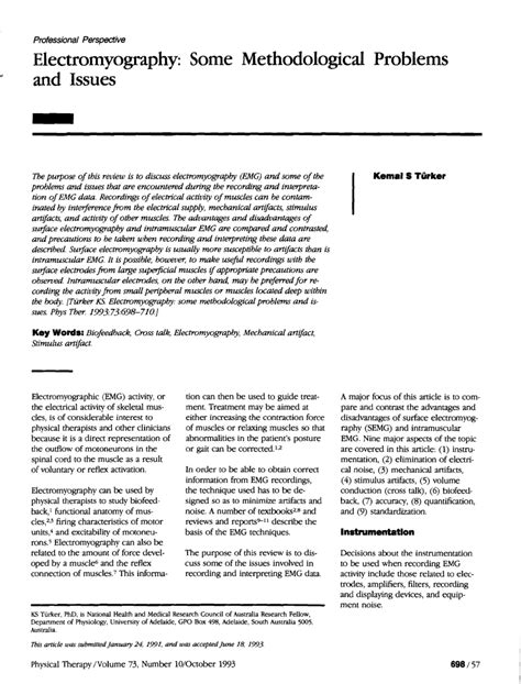 Pdf Electromyography Some Methodological Problems And Issues