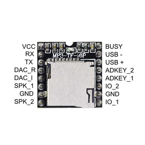 Open Source MP3 TF 16P Mini MP3 Player Module With Simplified Output