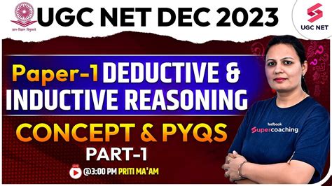 Ugc Net Dec 2023 Paper 1 Deductive And Inductive Reasoning Concept Pyq Priti Maam Youtube