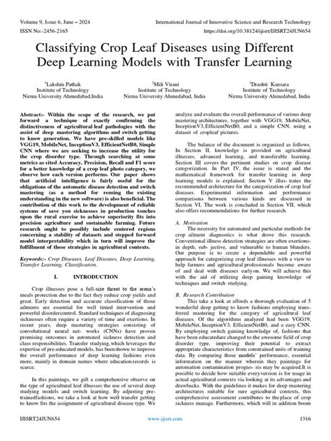 classifying crop leaf diseases using different deep learning models
