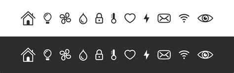 Smart Home Signs Set Smart House Functional Icons Linear Vector Icons