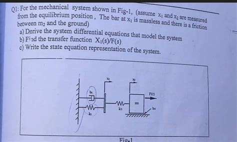 Solved Q For The Mechanical System Shown In Fig Assume Chegg Com
