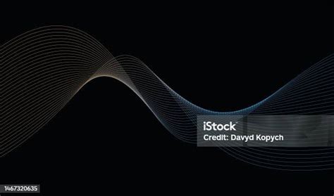 빛나는 파도가 있는 어두운 추상적인 배경 반짝이는 움직이는 선 디자인 요소 현대 보라색 파란색 그라데이션 흐르는 파도 선 미래 기술 개념입니다 벡터 일러스트 레이 션 10