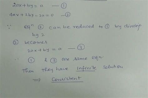 Check Whether The Following Pair Of Linear Equation Are Consistent Or