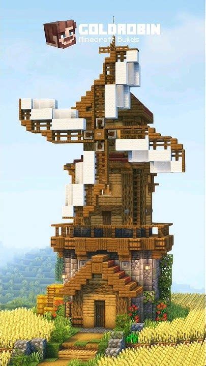 Minecraft Windmill 🏠 Shorts Minecraft Houses Minecraft Architecture Cute Minecraft Houses