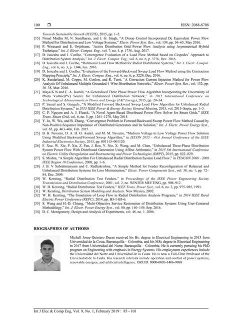 A Modified Backwardforward Sweep Based Method For Reconfiguration Of